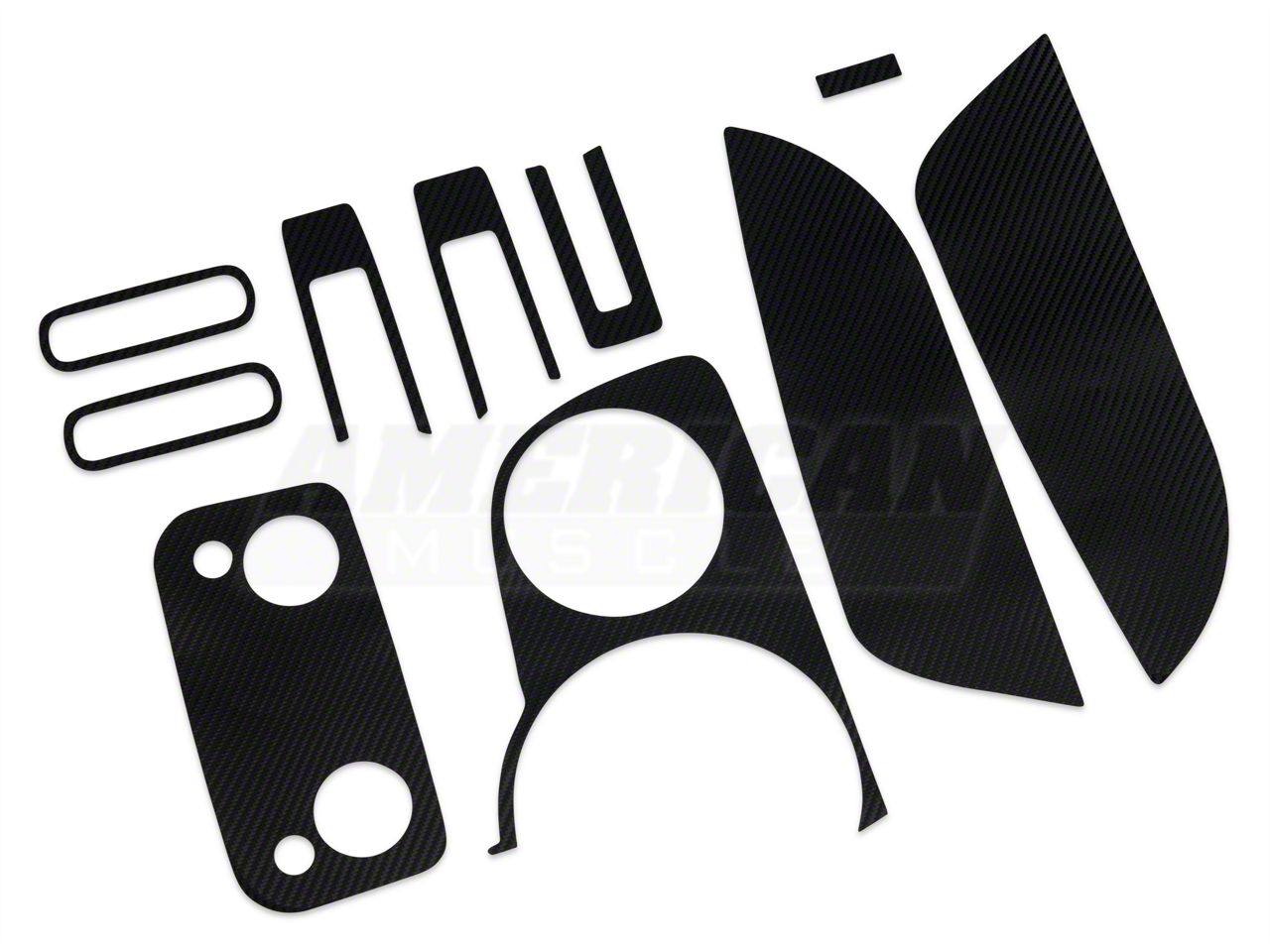 SEC10 Mustang Dash Overlay Kit; Carbon Fiber 26365 (10-14 Mustang ...