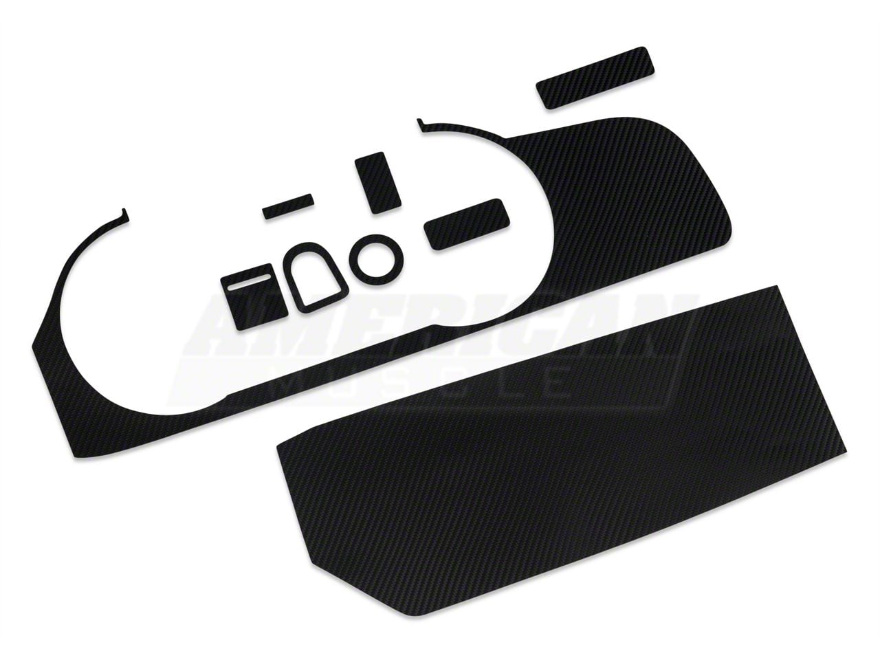 SEC10 Mustang Dash Overlay Kit; Carbon Fiber 26365 (10-14 Mustang ...