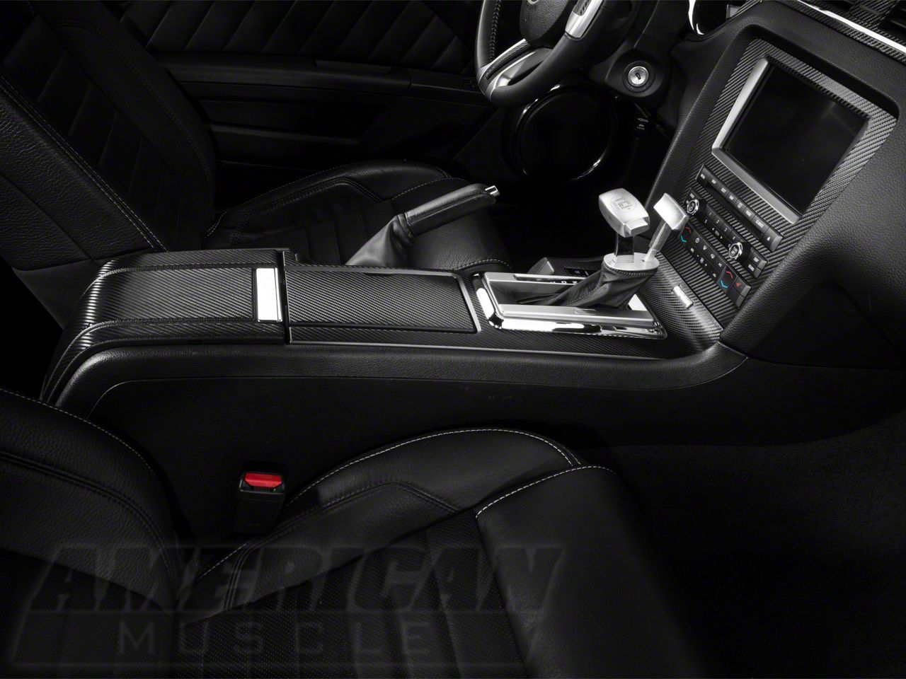 SEC10 Mustang Dash Overlay Kit; Carbon Fiber 26365 (10-14 Mustang ...