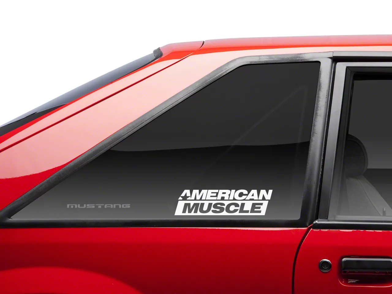 SEC10 Mustang AmericanMuscle Quarter Window Decal White 26023G79 79 93 Mustang Free Shipping
