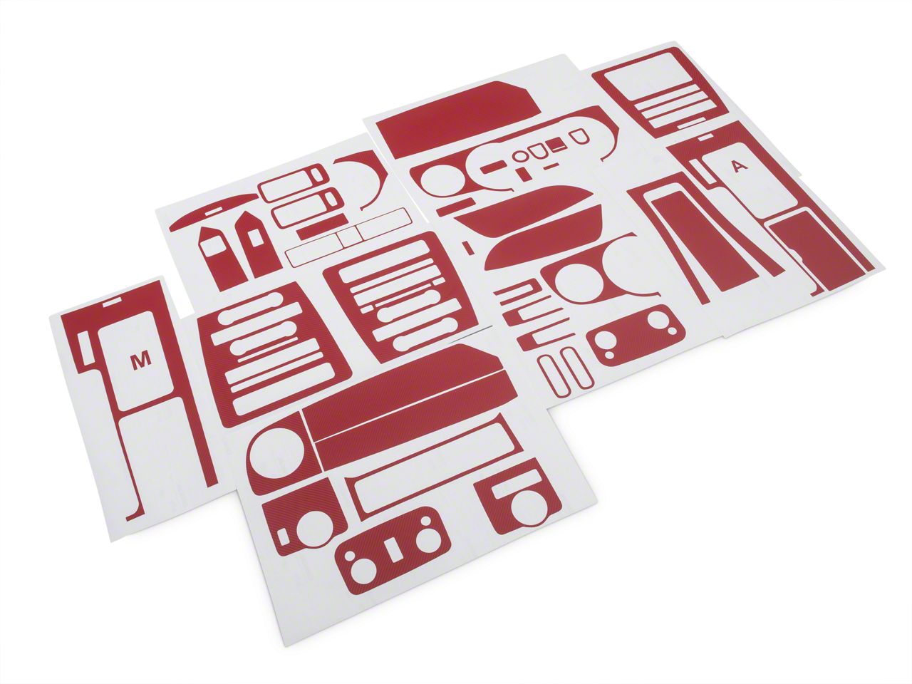 SEC10 Mustang Dash Overlay Kit; Red Carbon Fiber 387405 (10-14 Mustang ...