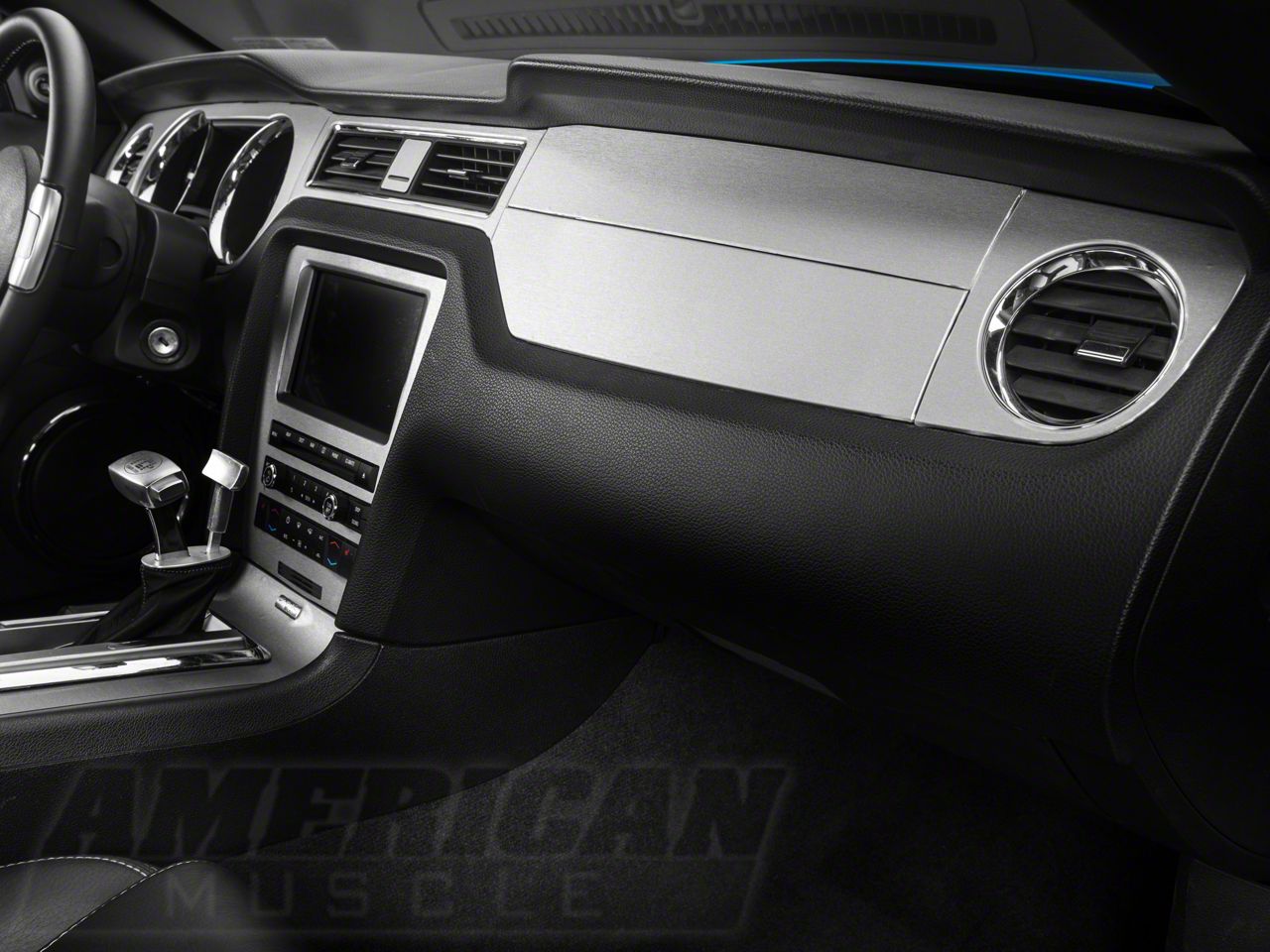 SEC10 Mustang Dash Overlay Kit; Brushed Silver 101474 (10-14 Mustang ...