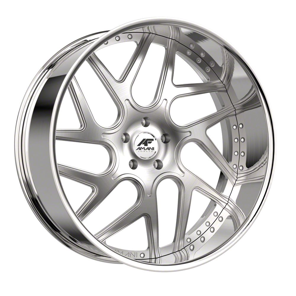 Amani Camaro Apollo-L Brush Center with Chrome Lip Wheel; Rear Only ...
