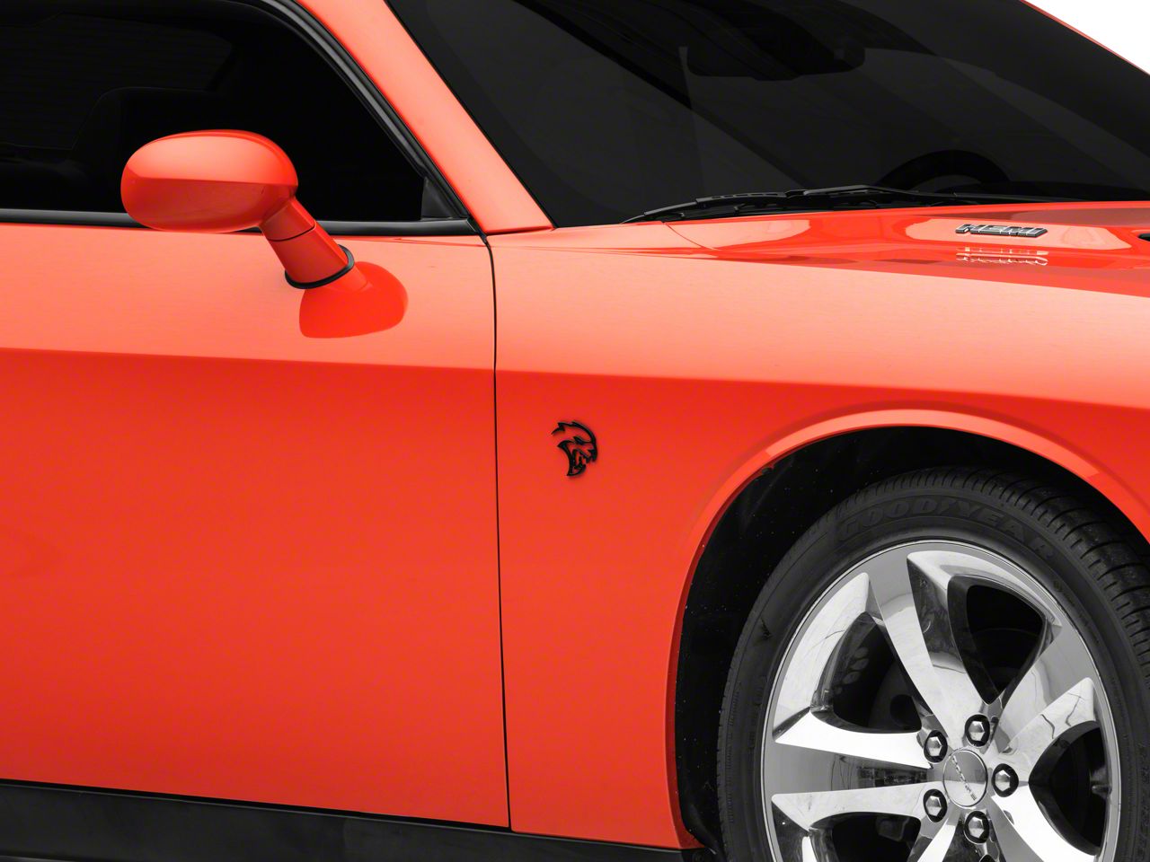 American Brothers Design Challenger Hellcat Cutout Badge; Black ABD-3228PX8