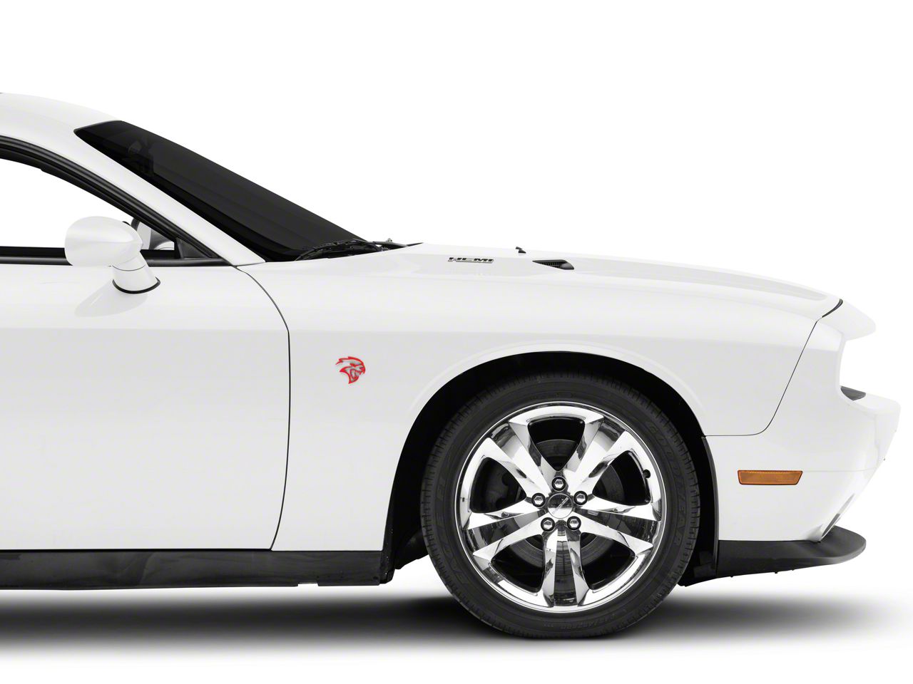 American Brothers Design Challenger Hellcat Cutout Badge; Red ABD-3228PR3