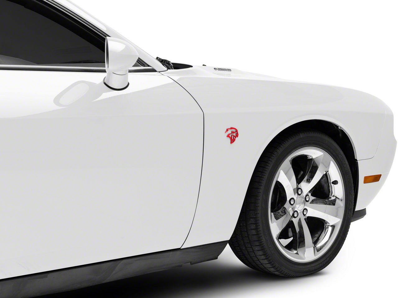 American Brothers Design Challenger Hellcat Cutout Badge; Red ABD-3228PR3