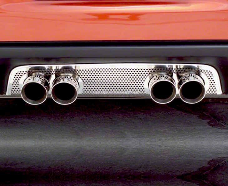 Corvette Exhaust Filler Panel; Polished (05-13 Corvette C6 w/o NPP Dual ...