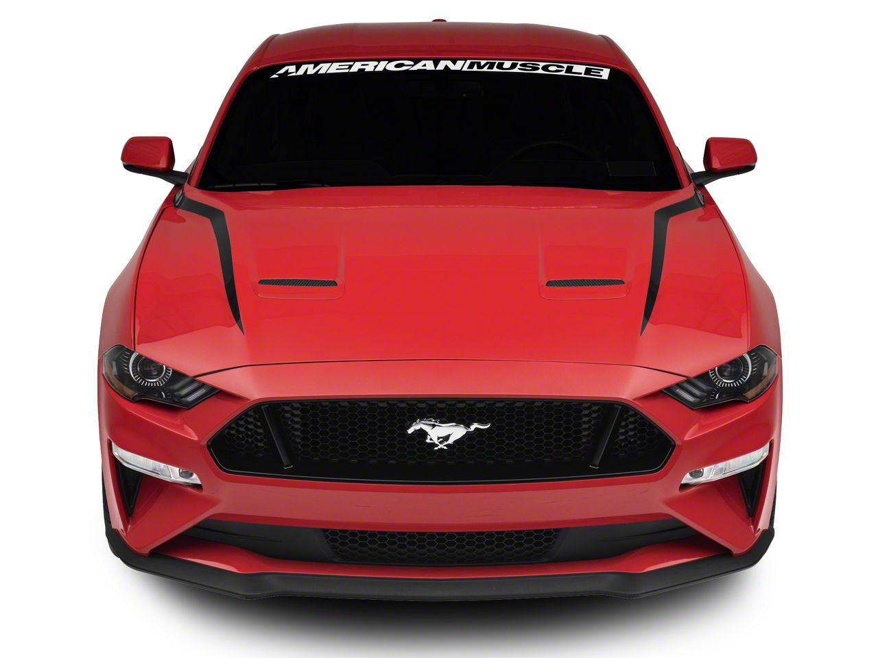 SEC10 Mustang Hood Accent Decal; Gloss Black 405946 (18-23 Mustang GT ...