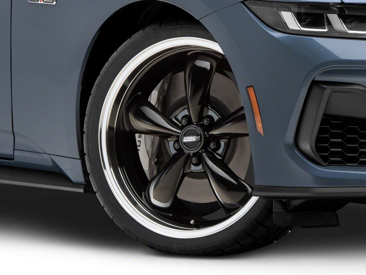 Mustang Deep Dish Bullitt Gloss Black Wheel; 20x8.5; 38mm Offset (24-25 ...