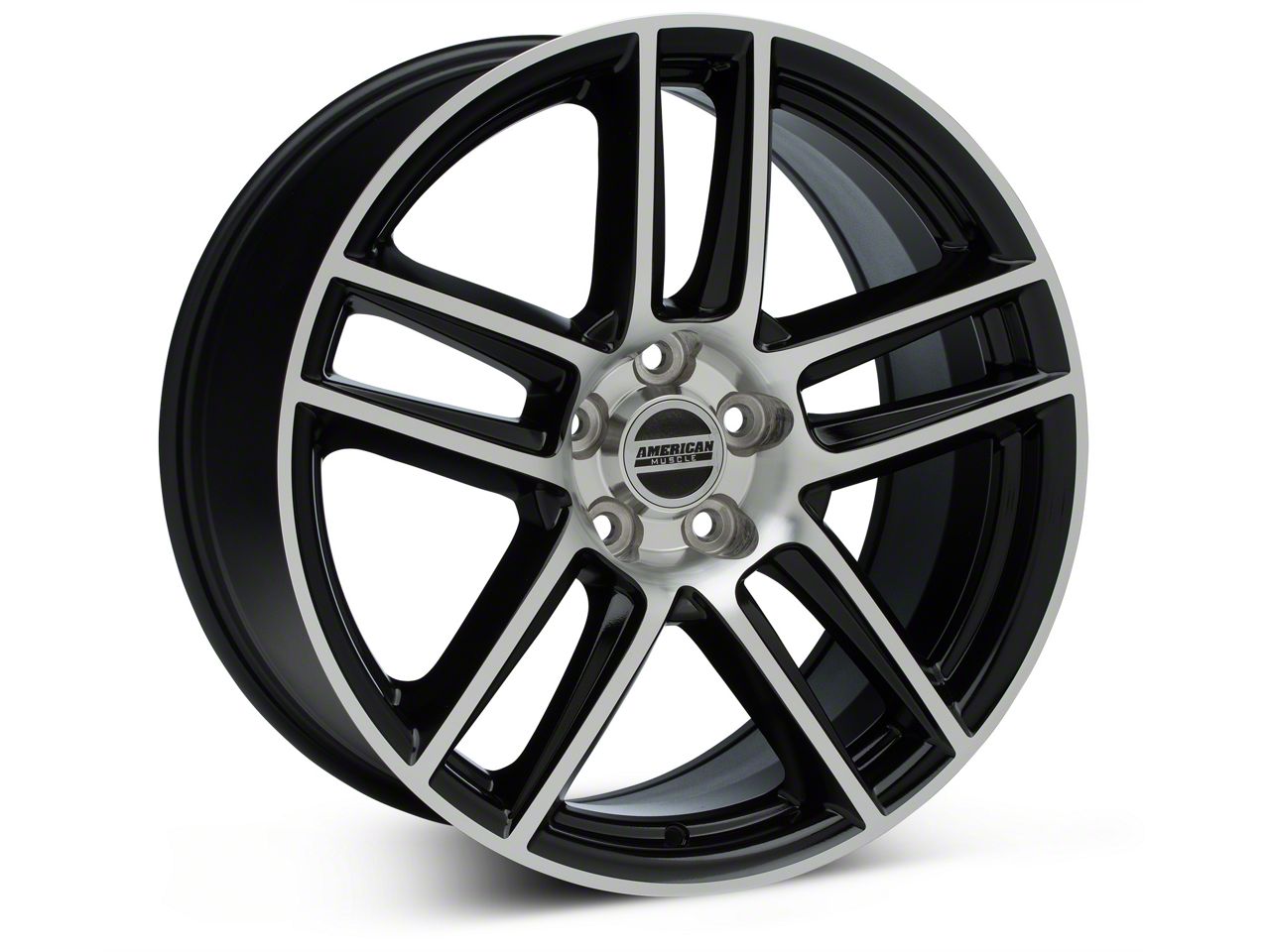 Mustang Laguna Seca Style Gloss Black Machined Wheel; 19x9; 42mm Offset ...