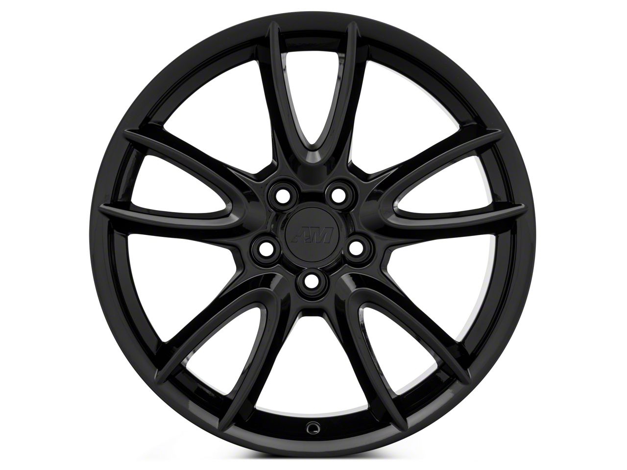 Mustang Track Pack Style Gloss Black Wheel; Rear Only; 19x10; 48mm ...