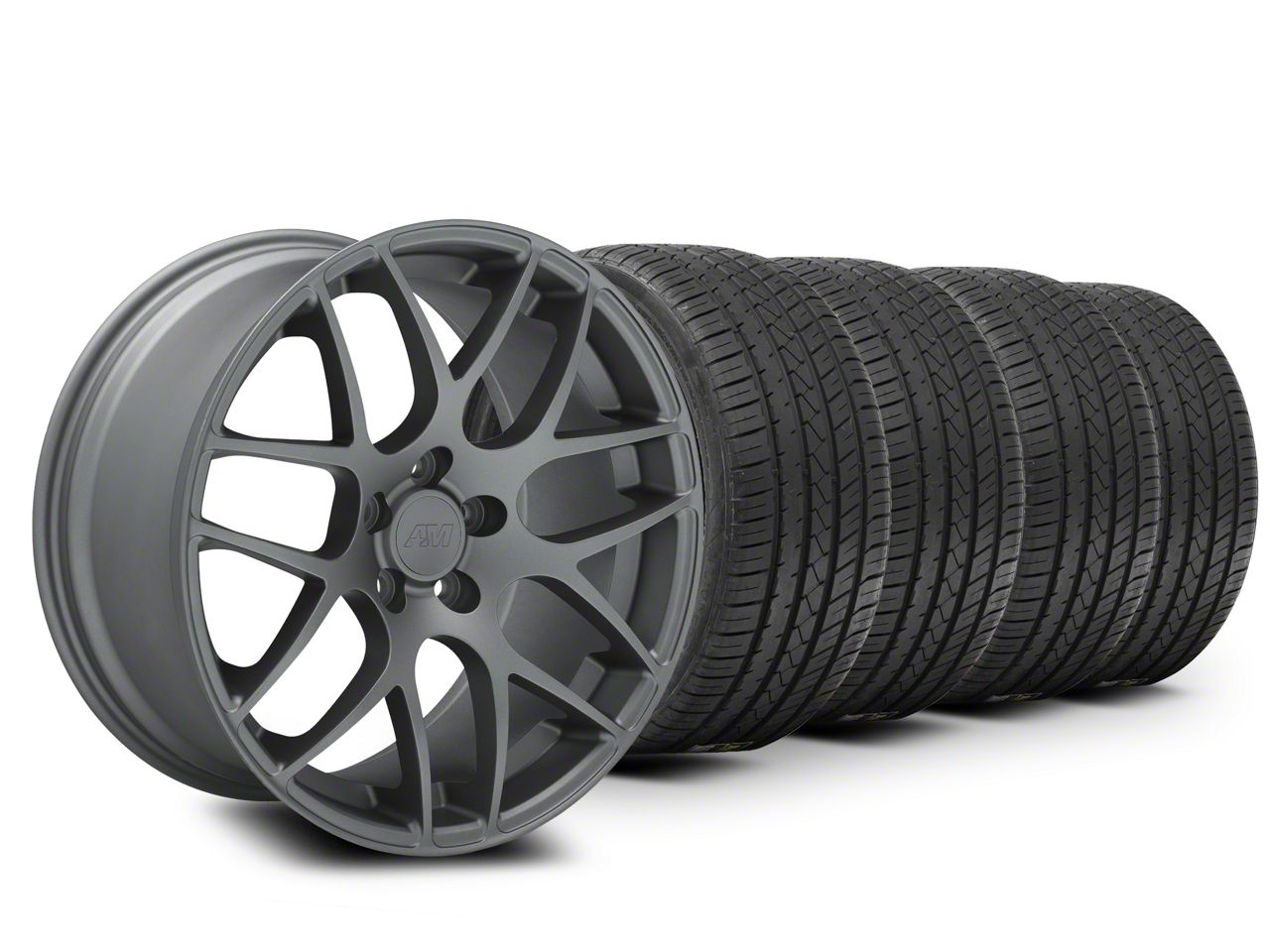 Mustang 19x8.5 AMR & Lionhart All-Season LH-Five Tire Package (10-14 ...