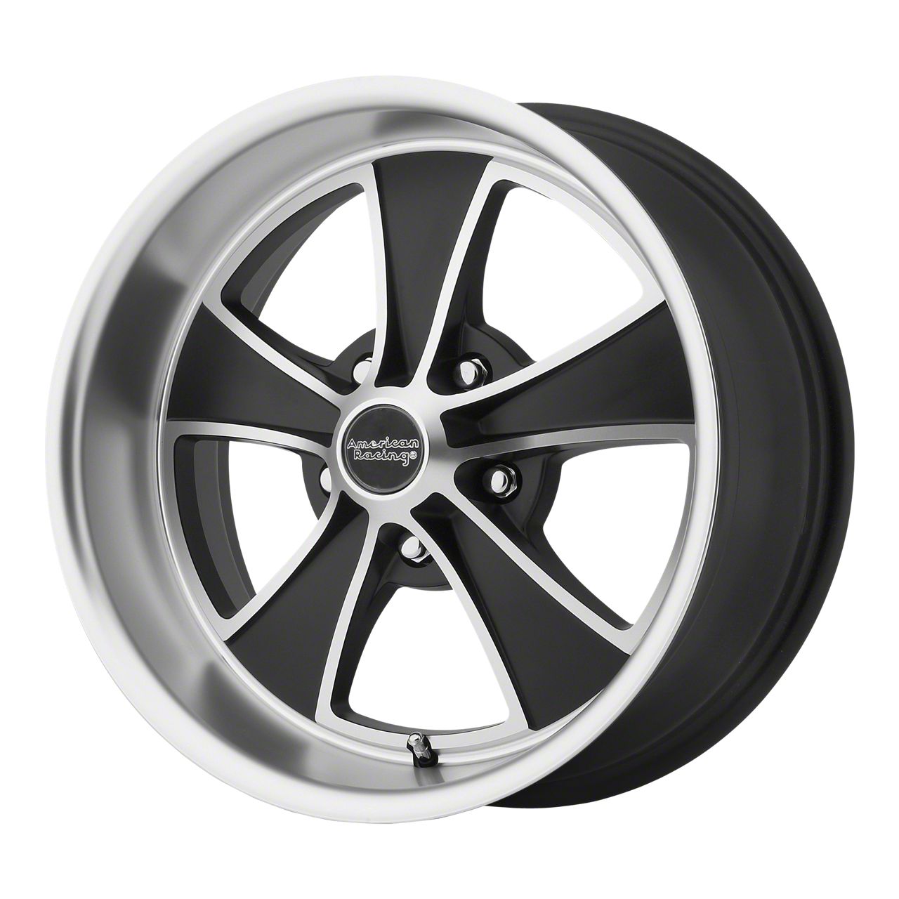 American Racing Mustang Mach 5 Satin Black Machined Wheel; 17x8 ...
