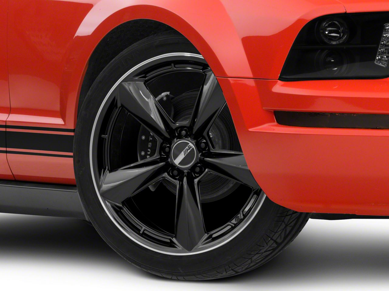 American Racing Mustang TTF Gloss Black with DDT Lip Wheel; 20x9.5 ...