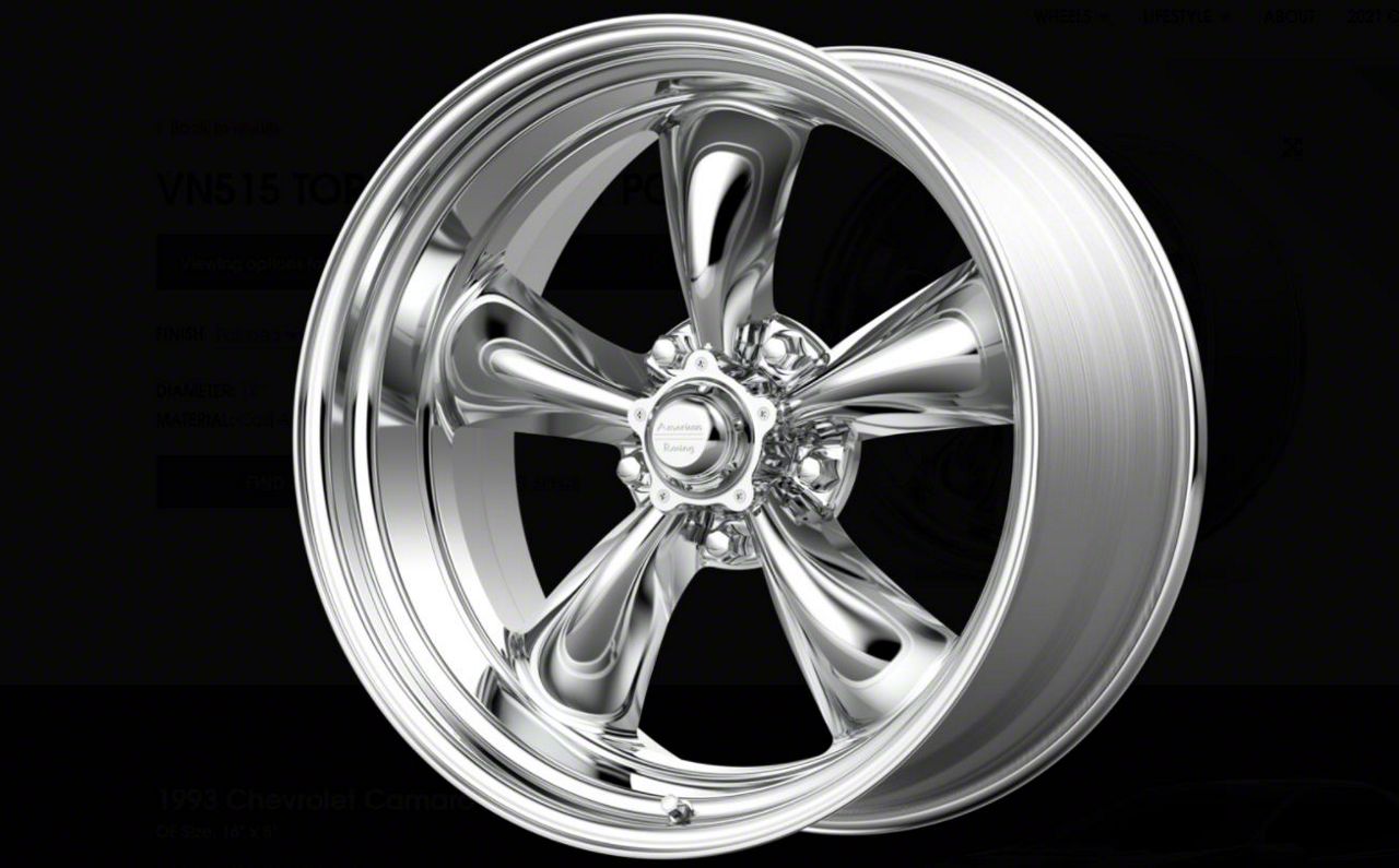 American Racing Camaro TORQ THRUST II Polished Wheel; 17x9.5; 44mm ...