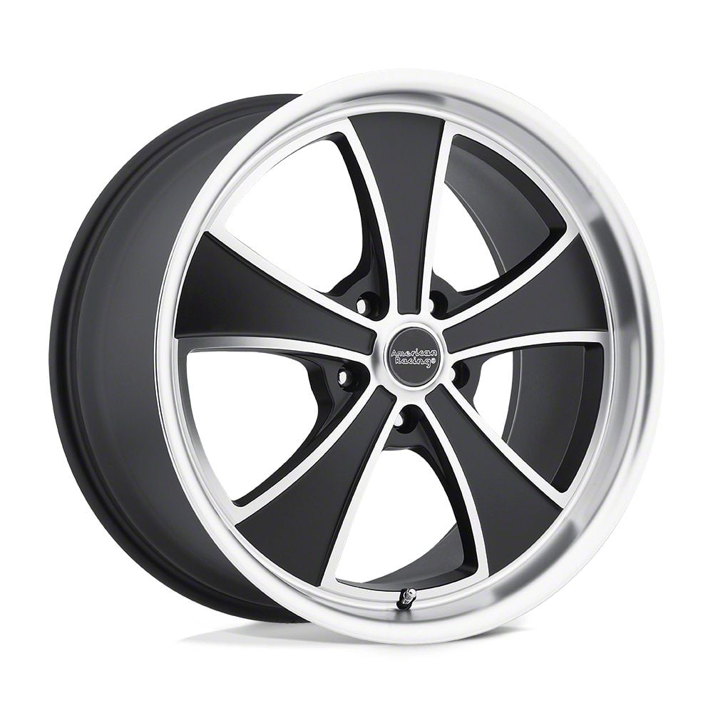American Racing Mustang Mach 5 Satin Black Machined Wheel; Rear Only ...