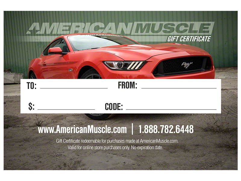 Universal AM AmericanMuscle Gift Card / Gift Certificate (E-Mailed ...