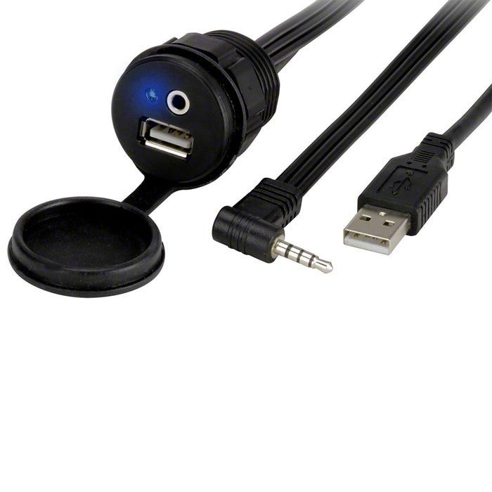 Scosche Mustang Mountable AUX A/V Input and USB Port for Aftermarket ...