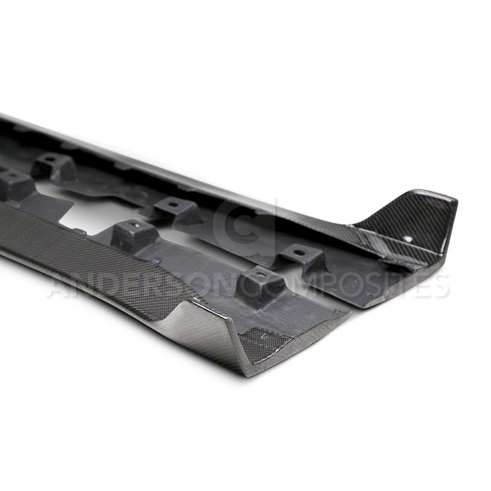 Anderson Composites Mustang Rocker Panel Splitters; Carbon Fiber AC ...