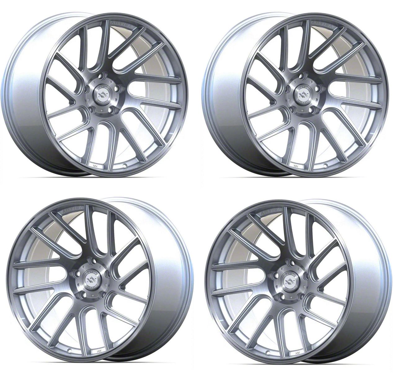Anovia Wheels Mustang Elder Brushed Silver 4-Wheel Kit; 18x9.5; 35mm ...