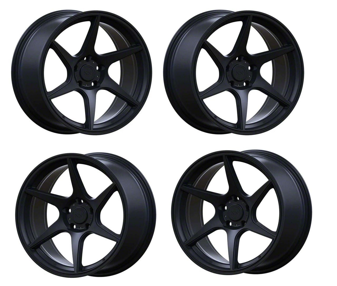 Anovia Wheels Mustang Titan Raven Satin Black 4-Wheel Kit; 18x9.5; 35mm ...