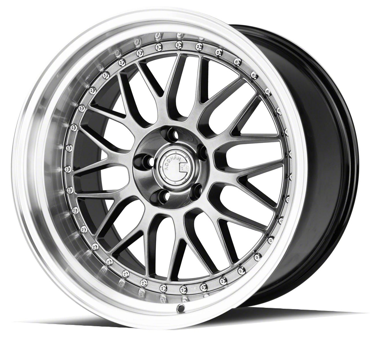 Aodhan Mustang AH02 Hyper Black with Machined Lip Wheel; Rear Only ...