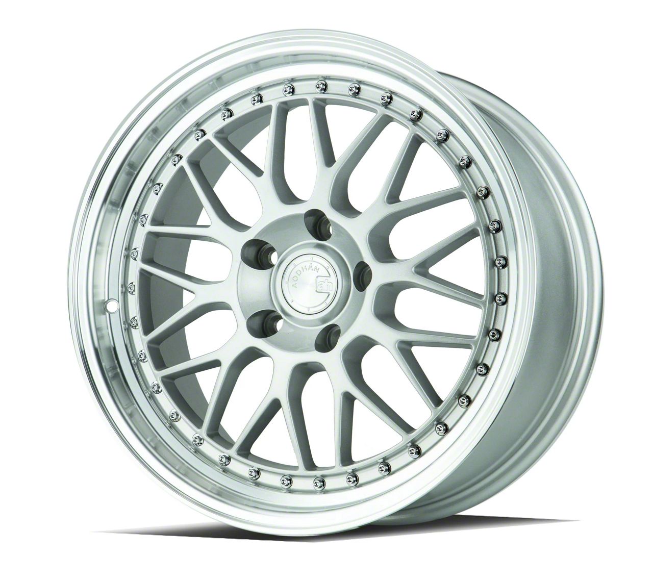 Aodhan Mustang AH02 Silver with Machined Lip Wheel; 18x8.5; 35mm Offset ...