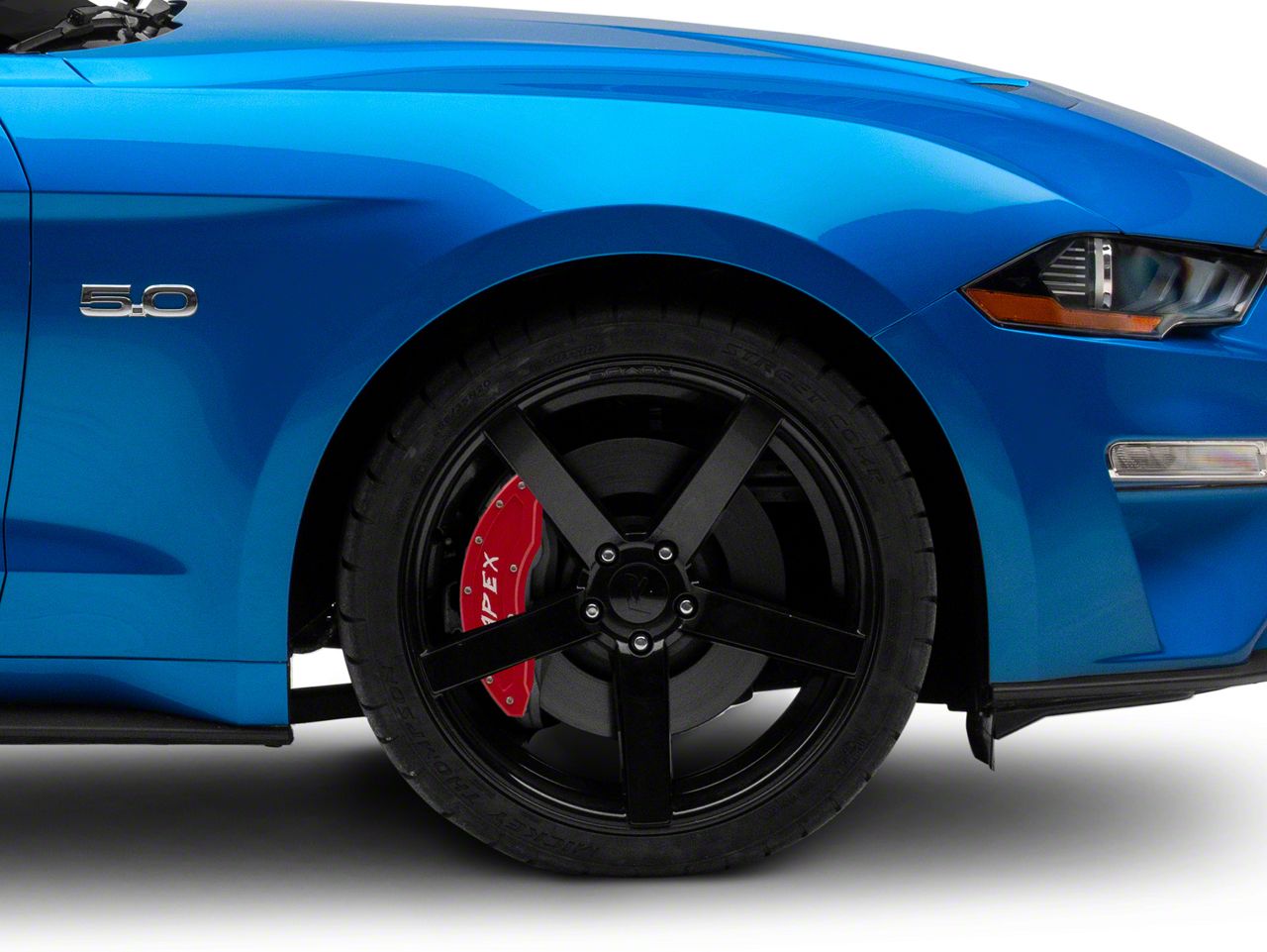 Apex Overlay Mustang Gen III Brake Caliper Overlays; Red; Front and ...