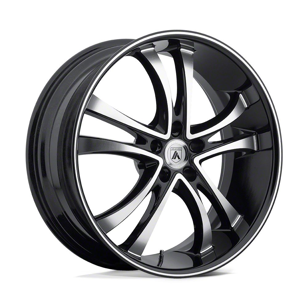 Asanti Camaro ABL-6 Machined Face with Black Lip Wheel; 22x9; 32mm ...
