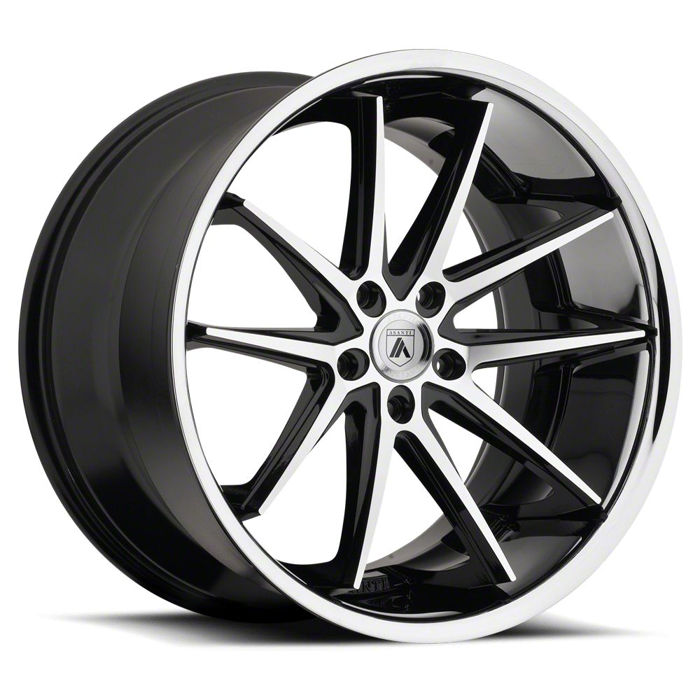 Asanti Camaro Altair Machined Face with SS Lip Wheel; Rear Only; 22x10 ...