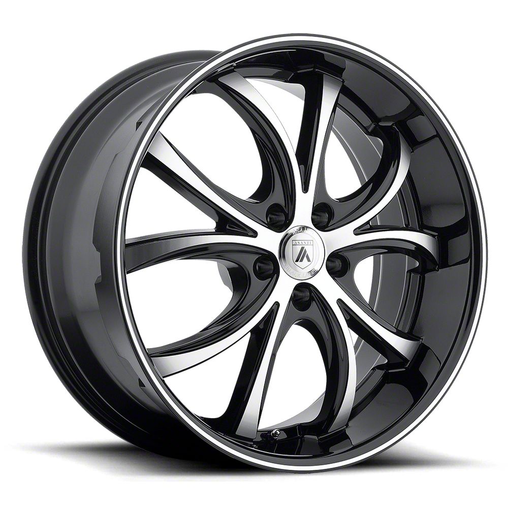 Asanti Camaro Elektra Machined Face with Black Lip Wheel; 22x9; 32mm ...