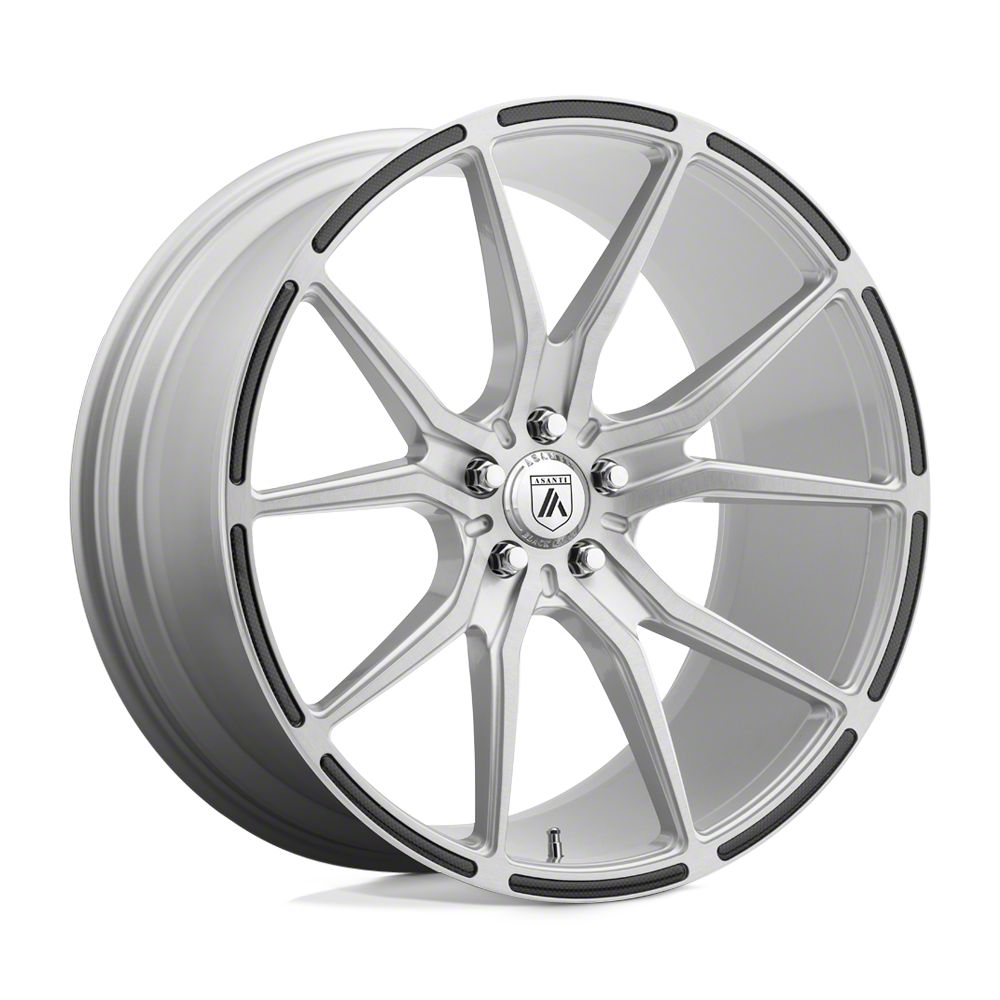 Asanti Camaro Vega Brushed Silver with Carbon Fiber Insert Wheel; 22x9 ...