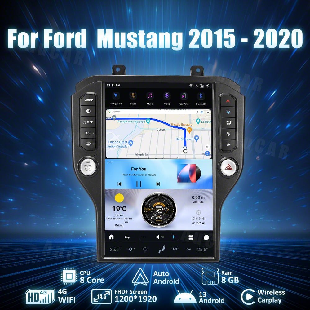 AUCAR Mustang 14.40-Inch Android Head Unit Radio GPS Navigation 827S3 ...
