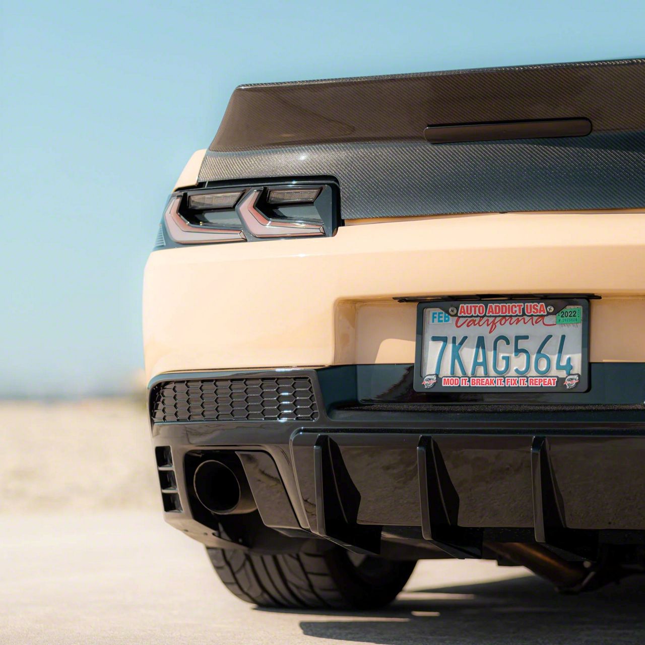 Auto Addict USA Camaro Evo Style Shark Fins Rear Diffuser; Gloss Black ...