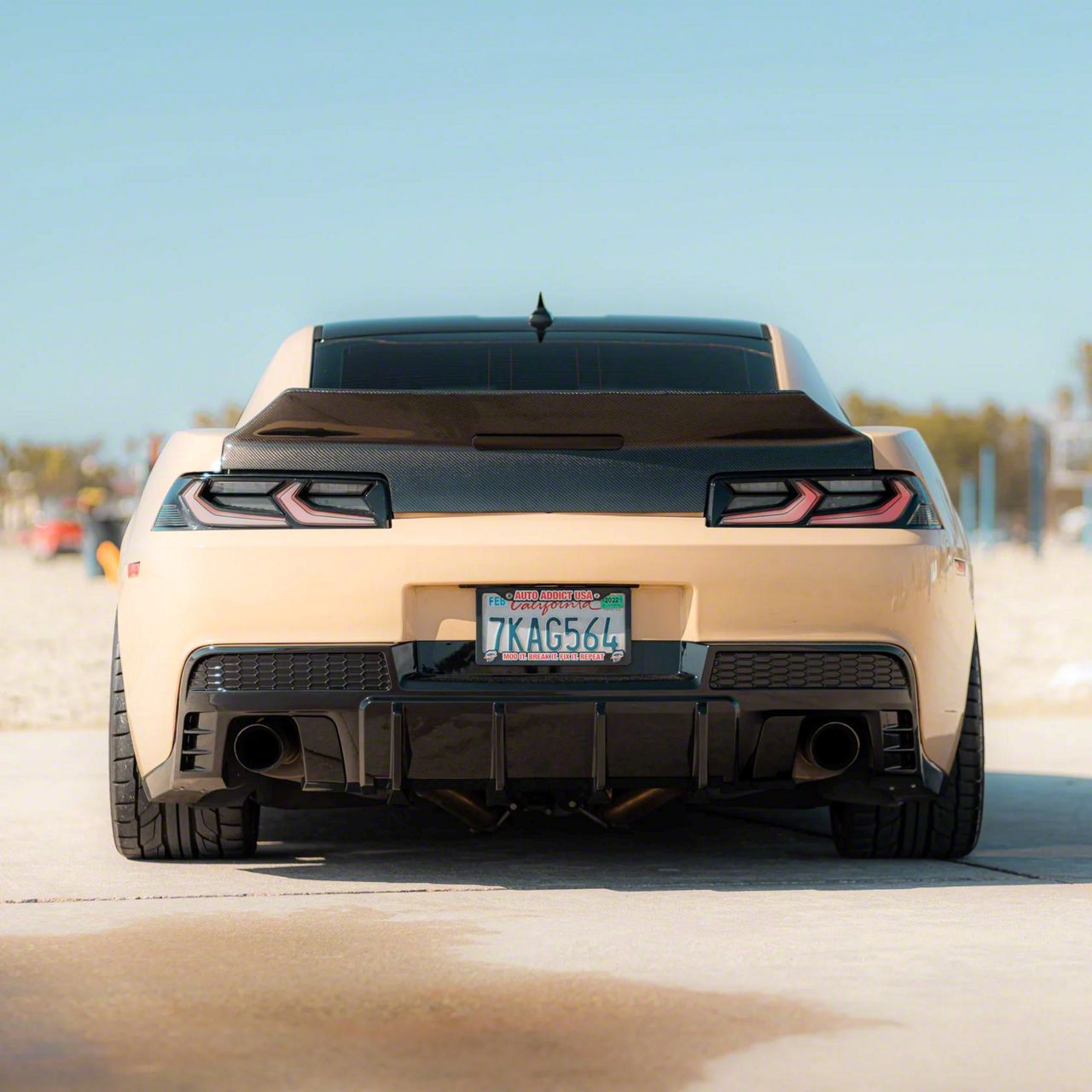 Auto Addict USA Camaro Evo Style Shark Fins Rear Diffuser; Matte Black ...