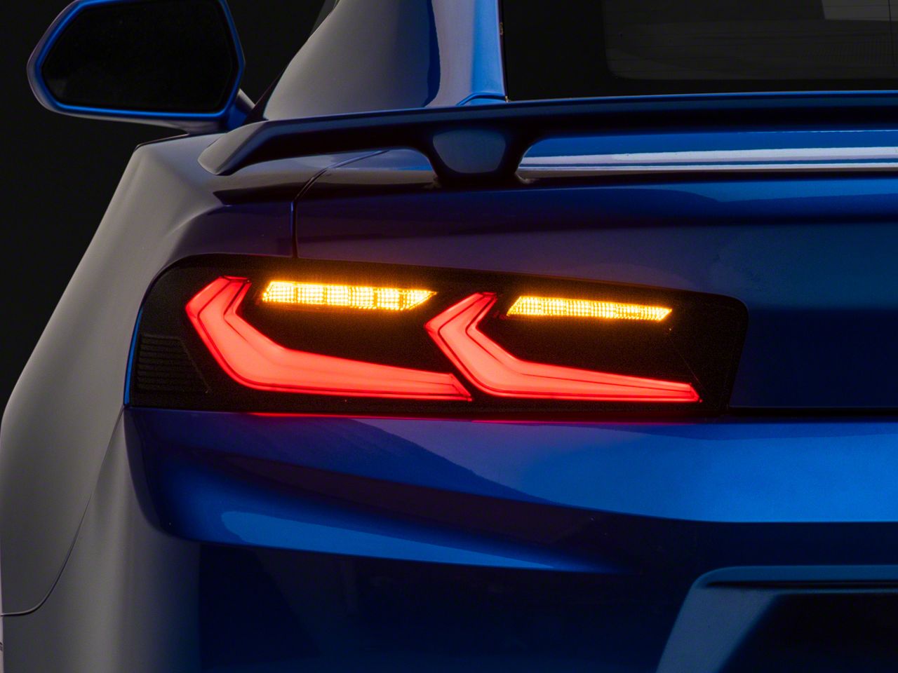 Camaro Velox LED Tail Lights; Gloss Black Housing; Red Lens (16-18 ...