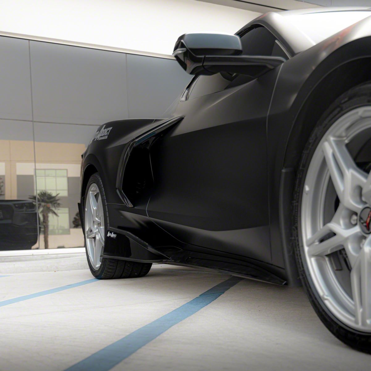Auto Addict USA Corvette Evo Style Side Skirt Rockers; Gloss Black AA ...