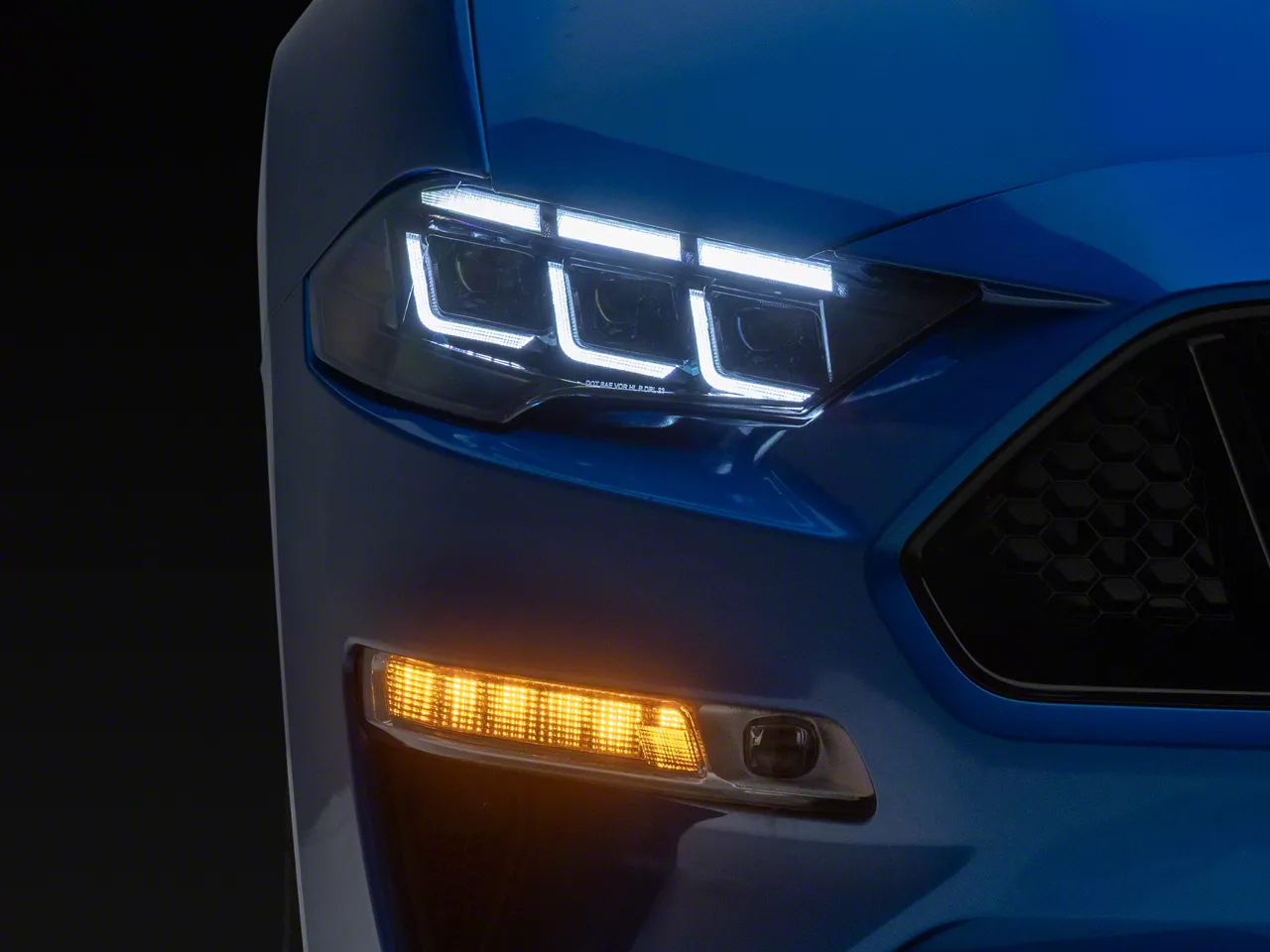 Auto Addict USA Mustang S650 Style Projector Headlights with Amber ...