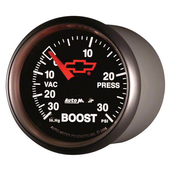 Auto Meter Camaro Chevy Black Series 2-1/16-Inch Boost/Vacuum Gauge; 30 ...