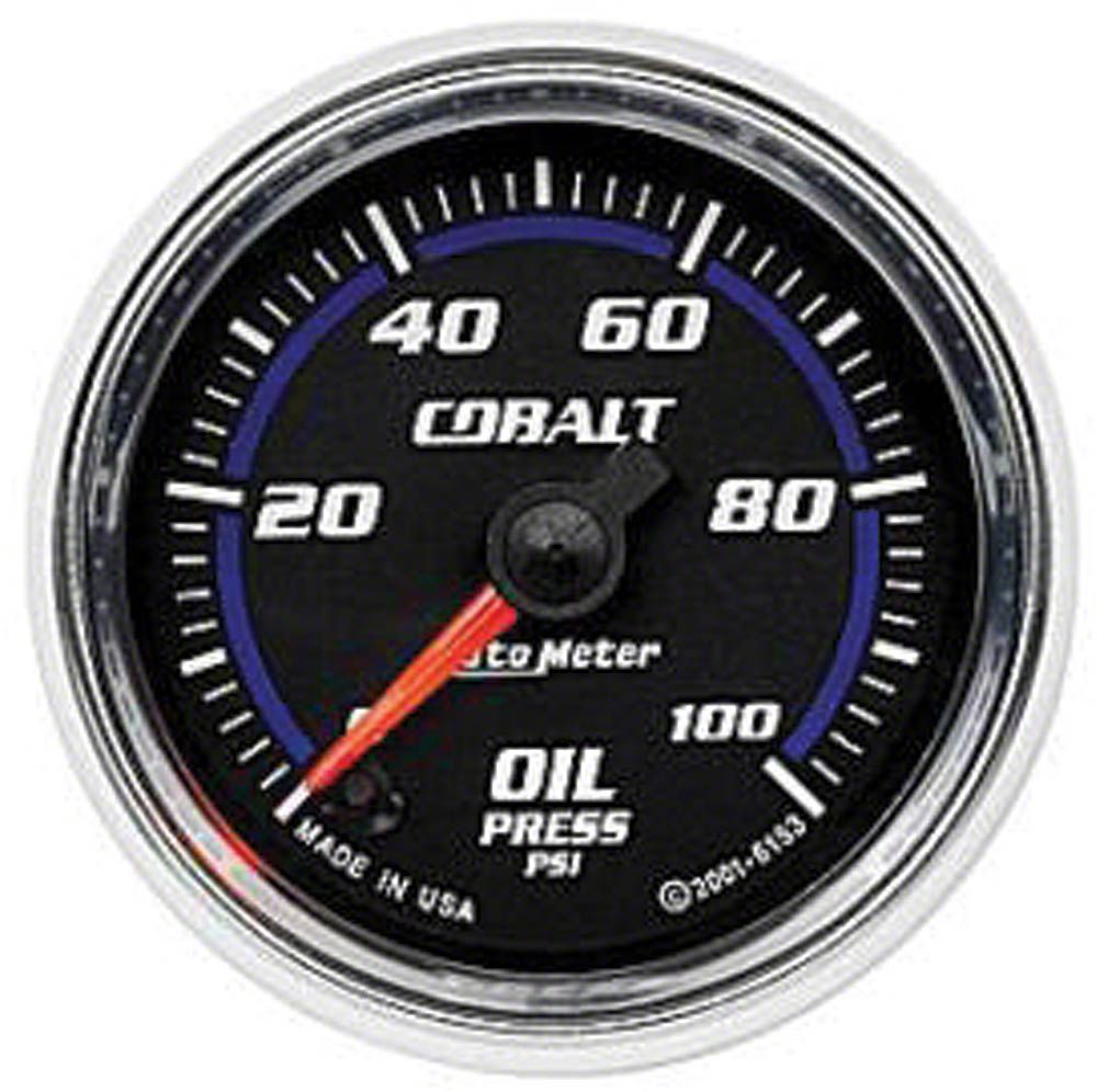 Auto Meter Camaro Cobalt Series 2-1/16-Inch Oil Pressure Gauge; 0-100 ...