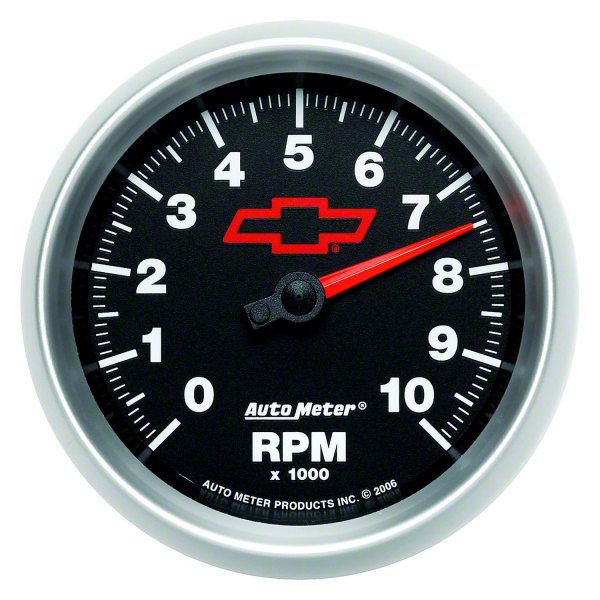 Auto Meter Camaro In-Dash Tachometer with Chevy Red Bowtie Logo ...
