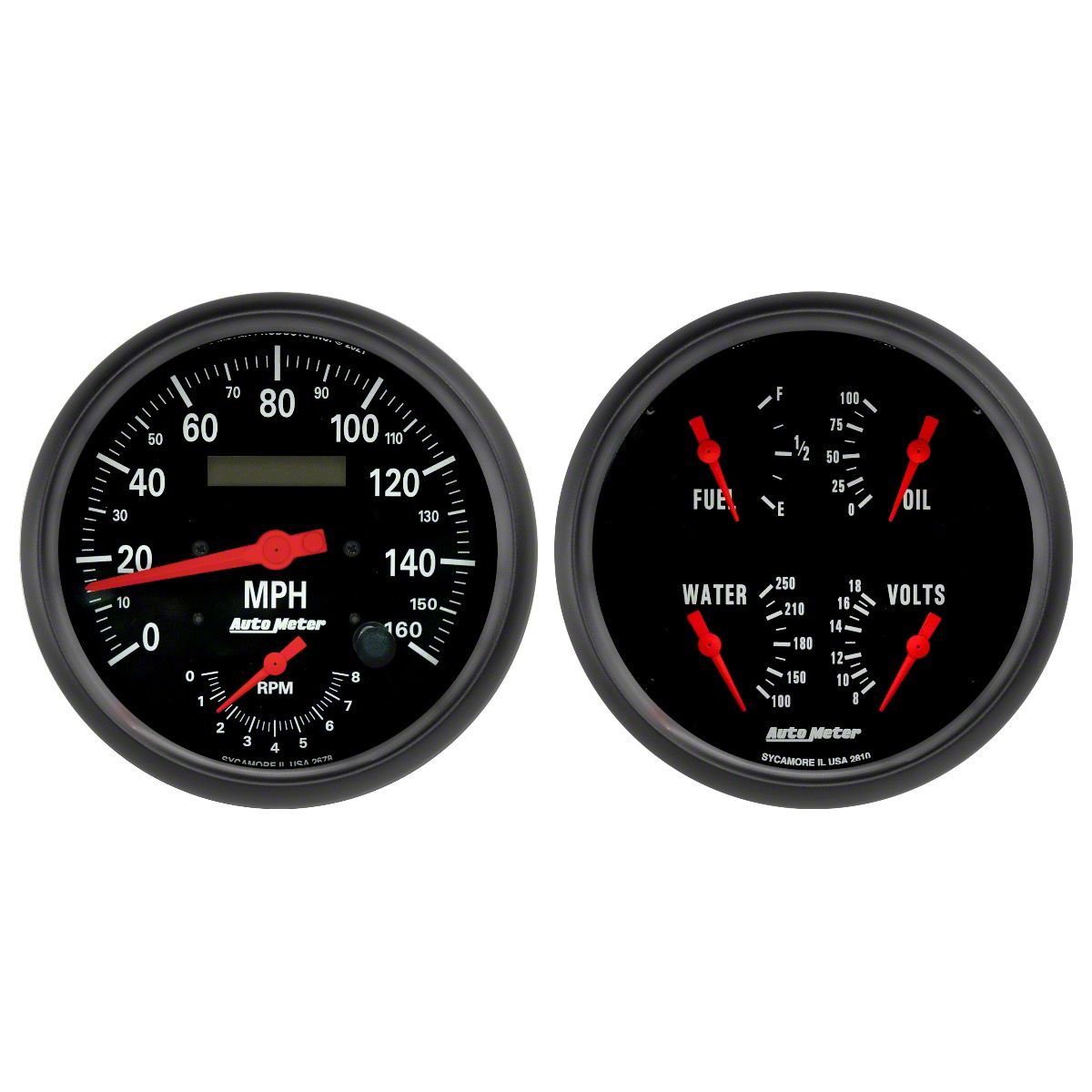Auto Meter Camaro Z-Series 5-Inch Quad and Tachometer/Speedometer Gauge ...