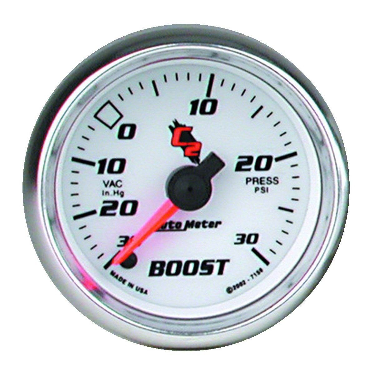 Auto Meter Challenger C2 Series 2-1/16-Inch Boost/Vacuum Gauge; 30 inHG ...