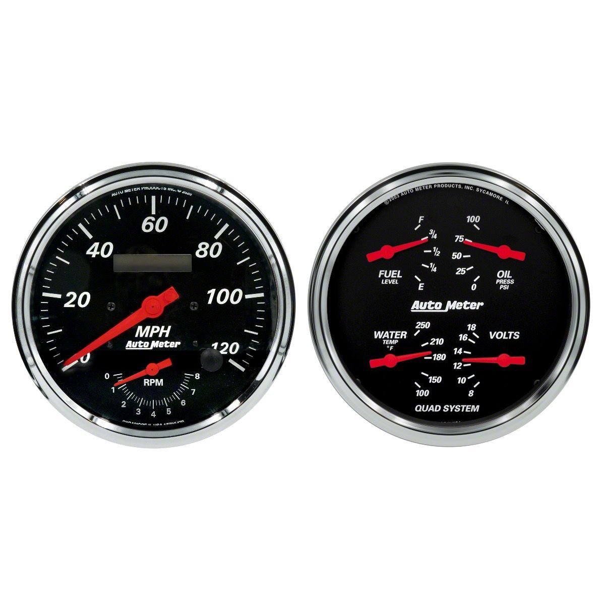 Auto Meter Challenger Designer Black Series 5-Inch Quad and Tachometer ...