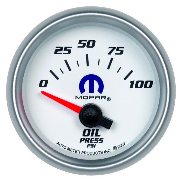 Auto Meter Challenger MOPAR Series 2-1/16-Inch Oil Pressure Gauge; 0 ...