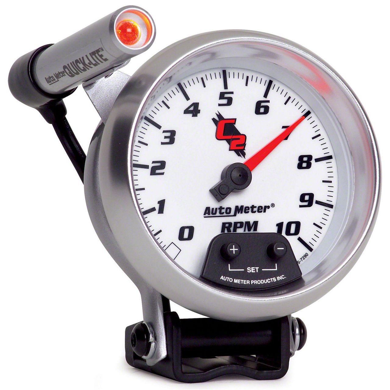 Auto Meter Charger C2 Series 3-3/4-Inch Pedestal Tachometer with Shift ...