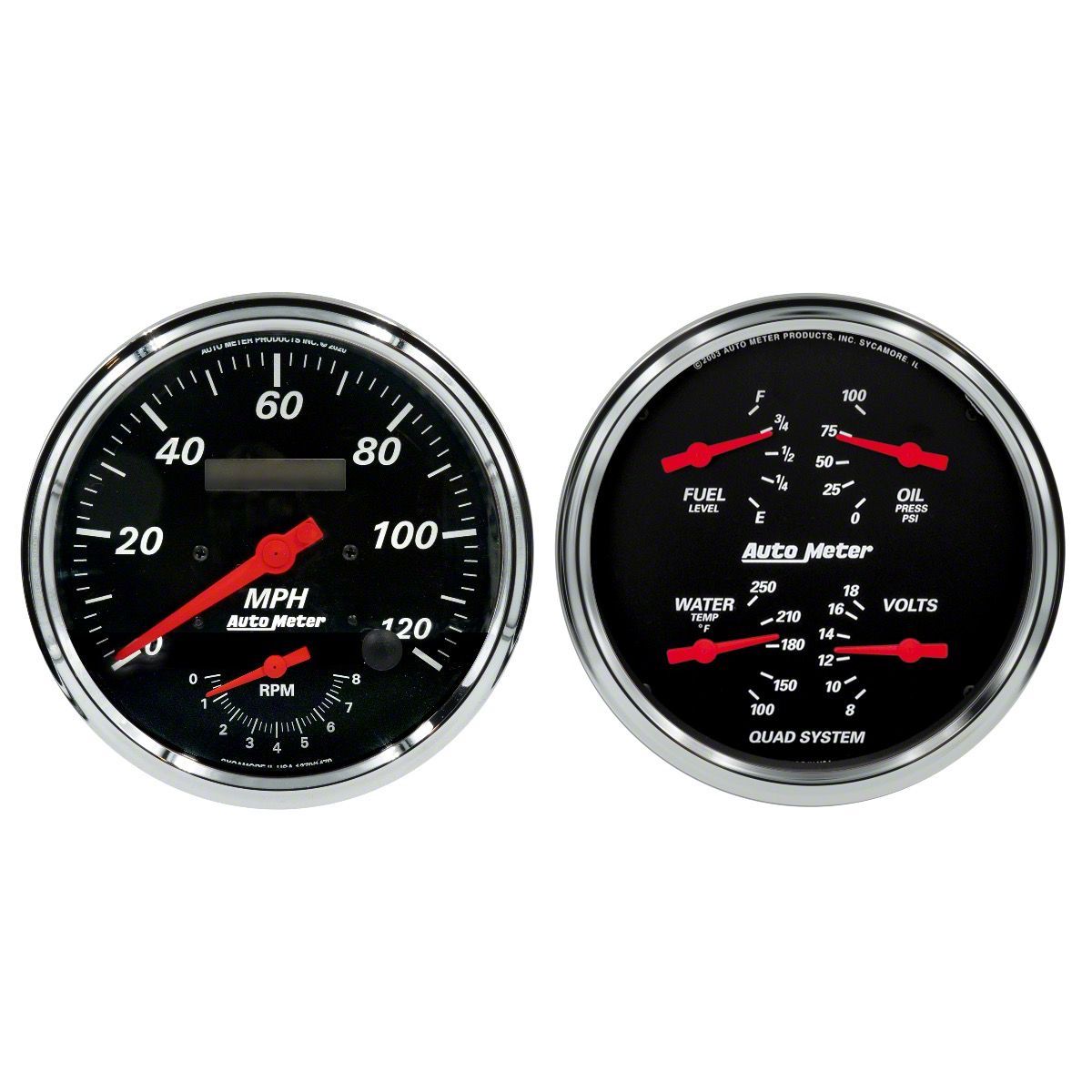 Auto Meter Charger Designer Black Series 5-Inch Quad and Tachometer ...