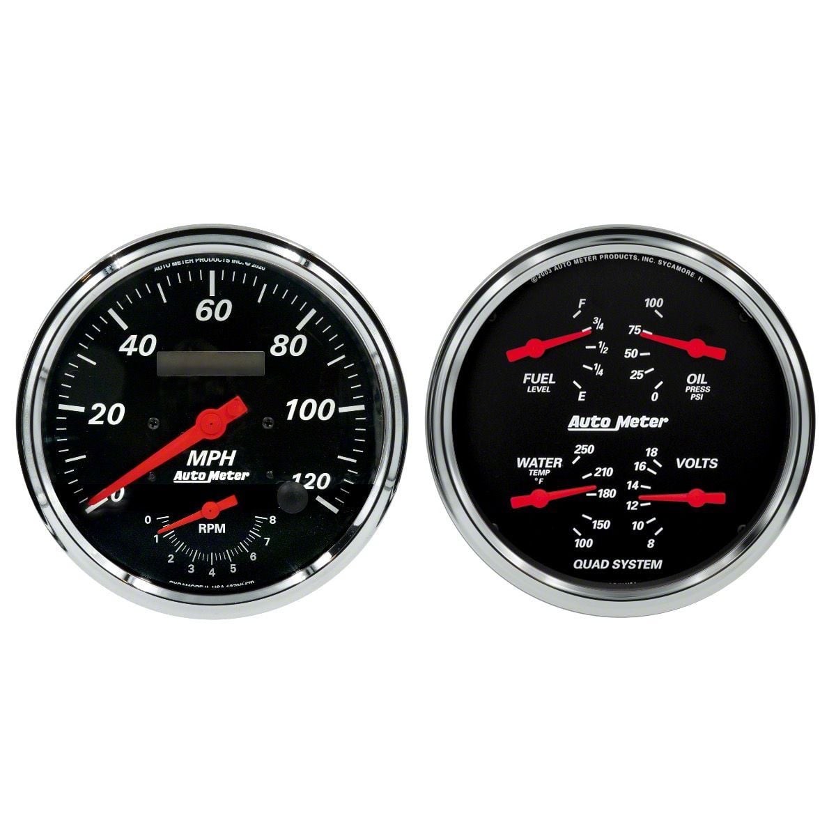 Auto Meter Corvette Designer Black Series 5-Inch Quad and Tachometer ...