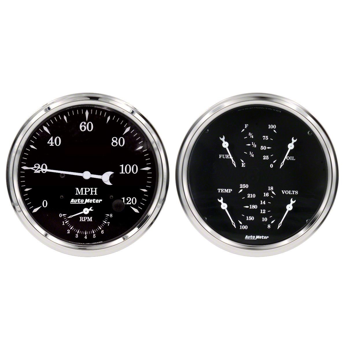 Auto Meter Corvette Old Tyme Black Series 5-Inch Quad and Tachometer ...
