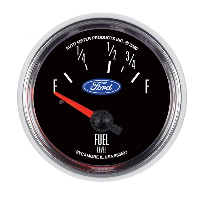 Auto Meter Mustang Ford Series 2-1/16-Inch Fuel Level Gauge; 16 ohm ...